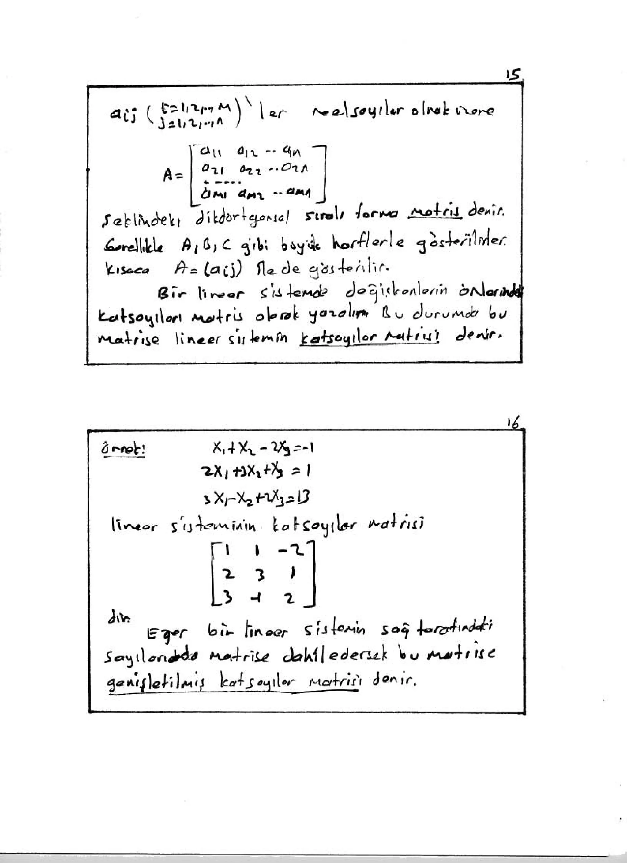 Lineer cebir hafta1 | PDF