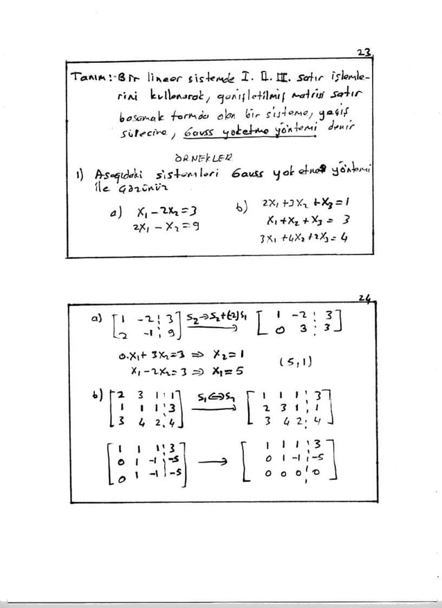 Lineer cebir hafta2 | PDF