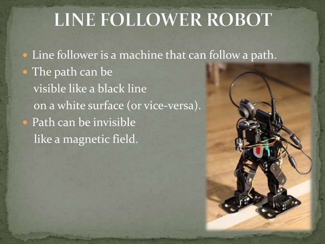 Line follower robot | PPTX | Robotics | Technology & Computing