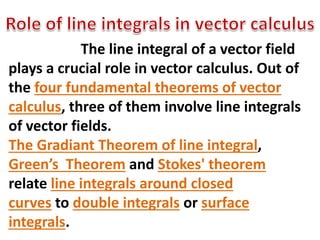 Line integral,Strokes and Green Theorem | PPTX