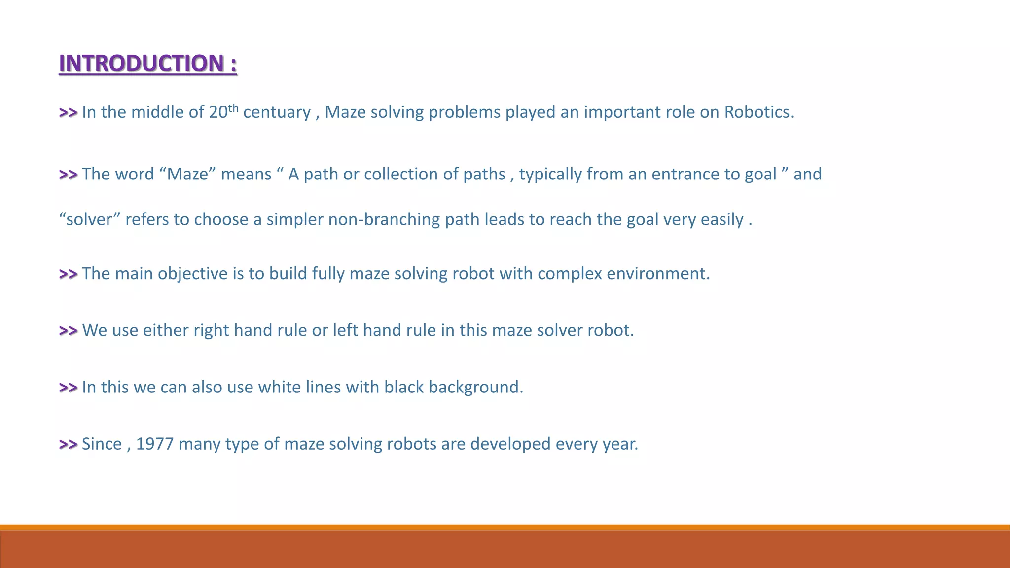 Line maze solver robot | PPTX