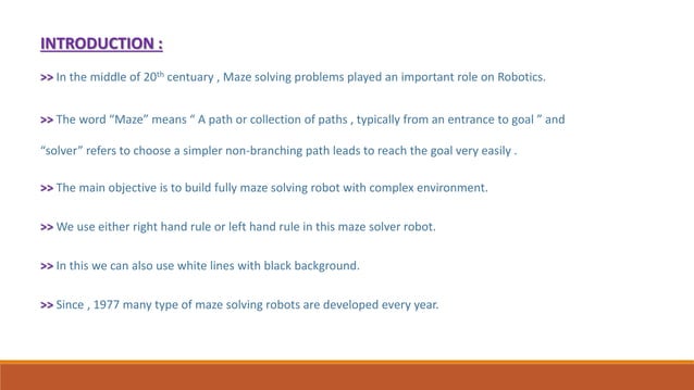 Line Maze Solver Robot Pptx Robotics Technology And Computing