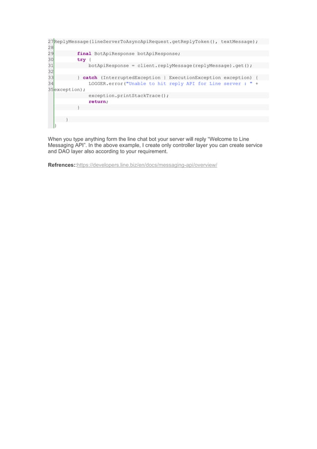 Line Messaging API Integration with Spring-Boot | PDF
