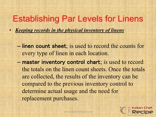 LINEN OPERATION IN HOUSE KEEPING | PPT