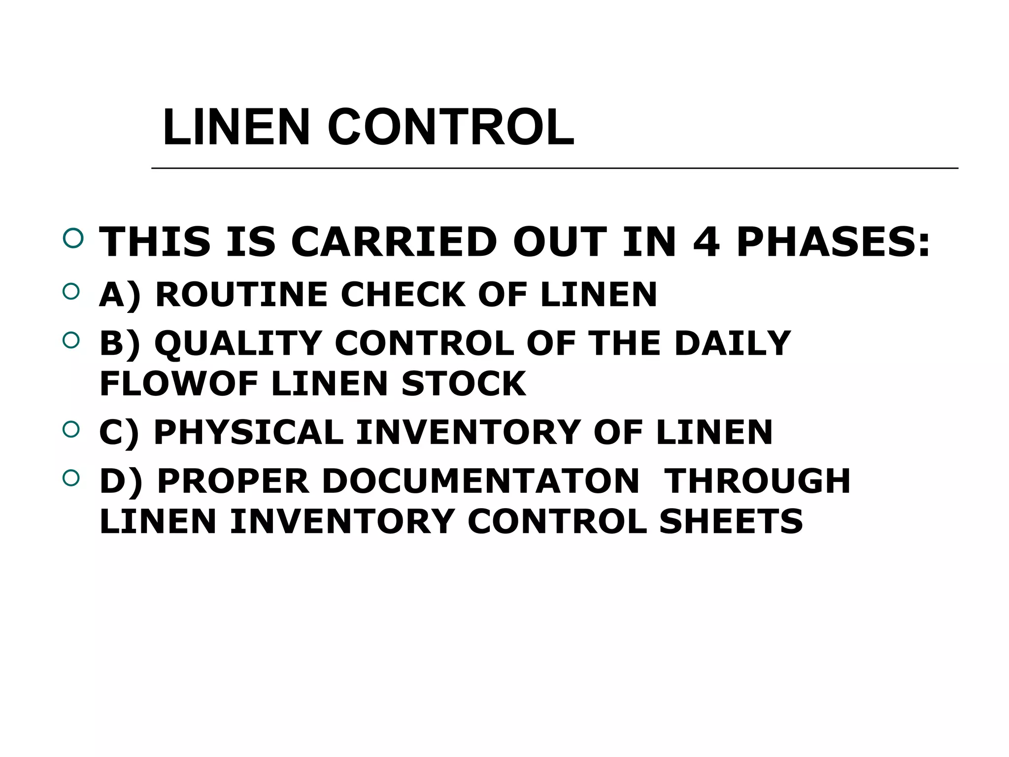Linen Room Operation Ppt