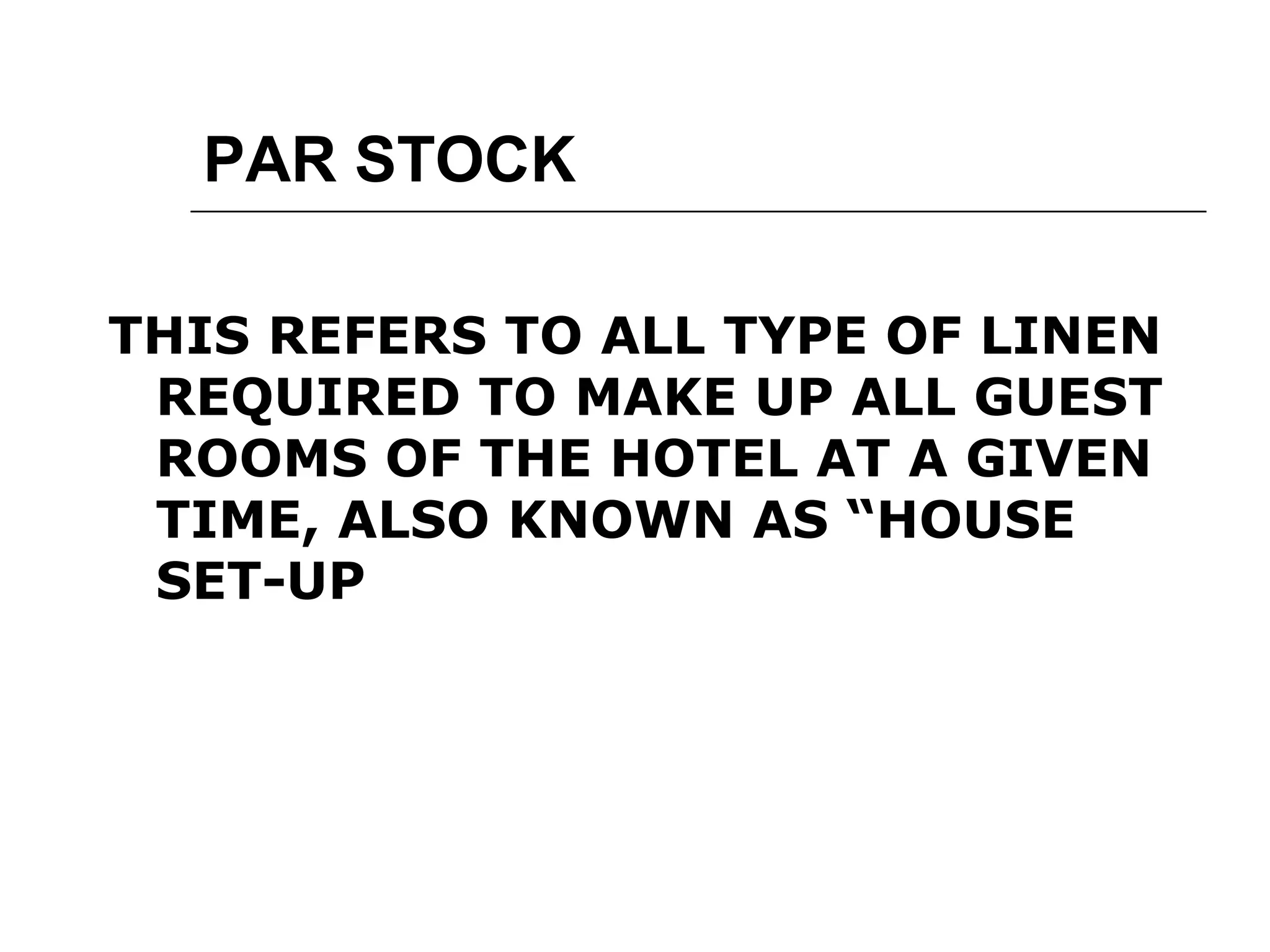 Linen Room Operation Ppt