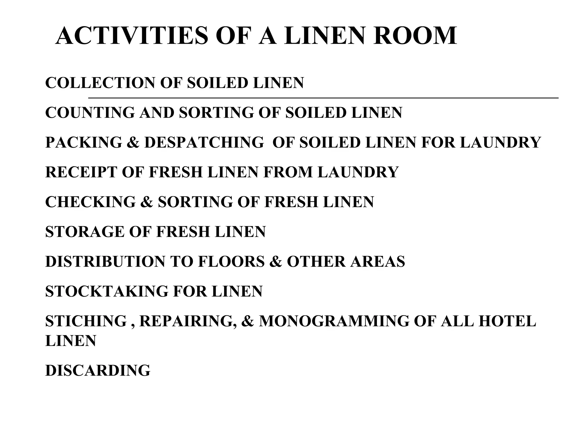Linen room operation | PPT