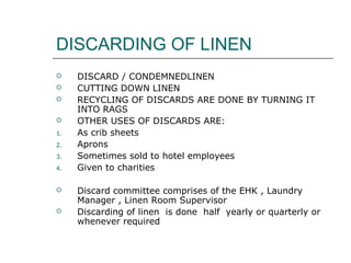 Linen room operation | PPT | Bath and Shower | Personal Care
