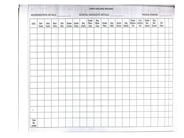 Linen room operation | PPT | Bath and Shower | Personal Care