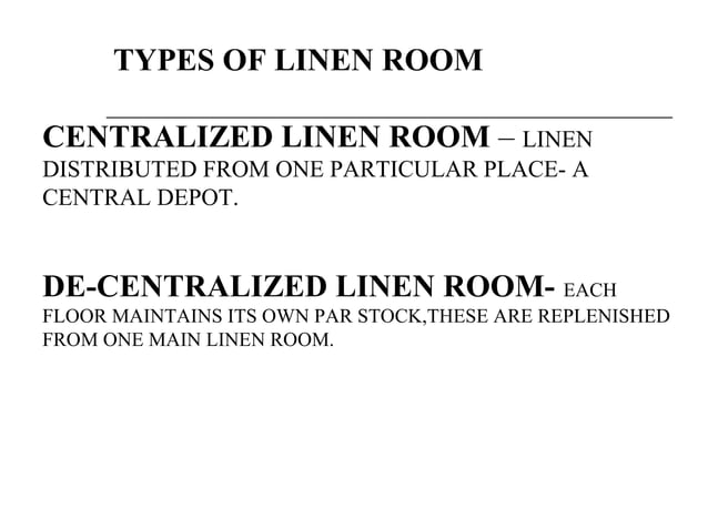 Linen Room Operation Ppt