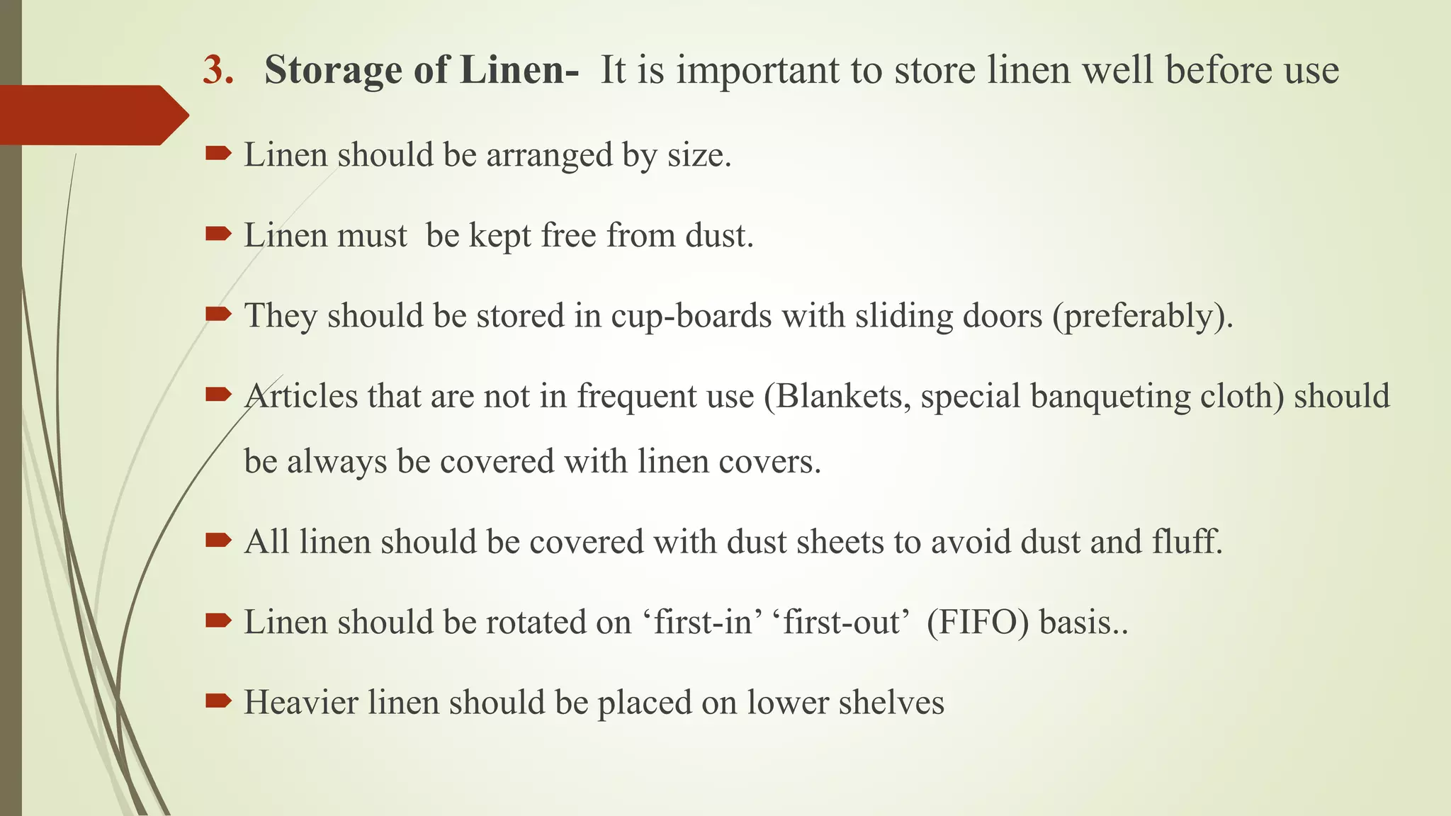 Linen room operations lec 1 | PPTX