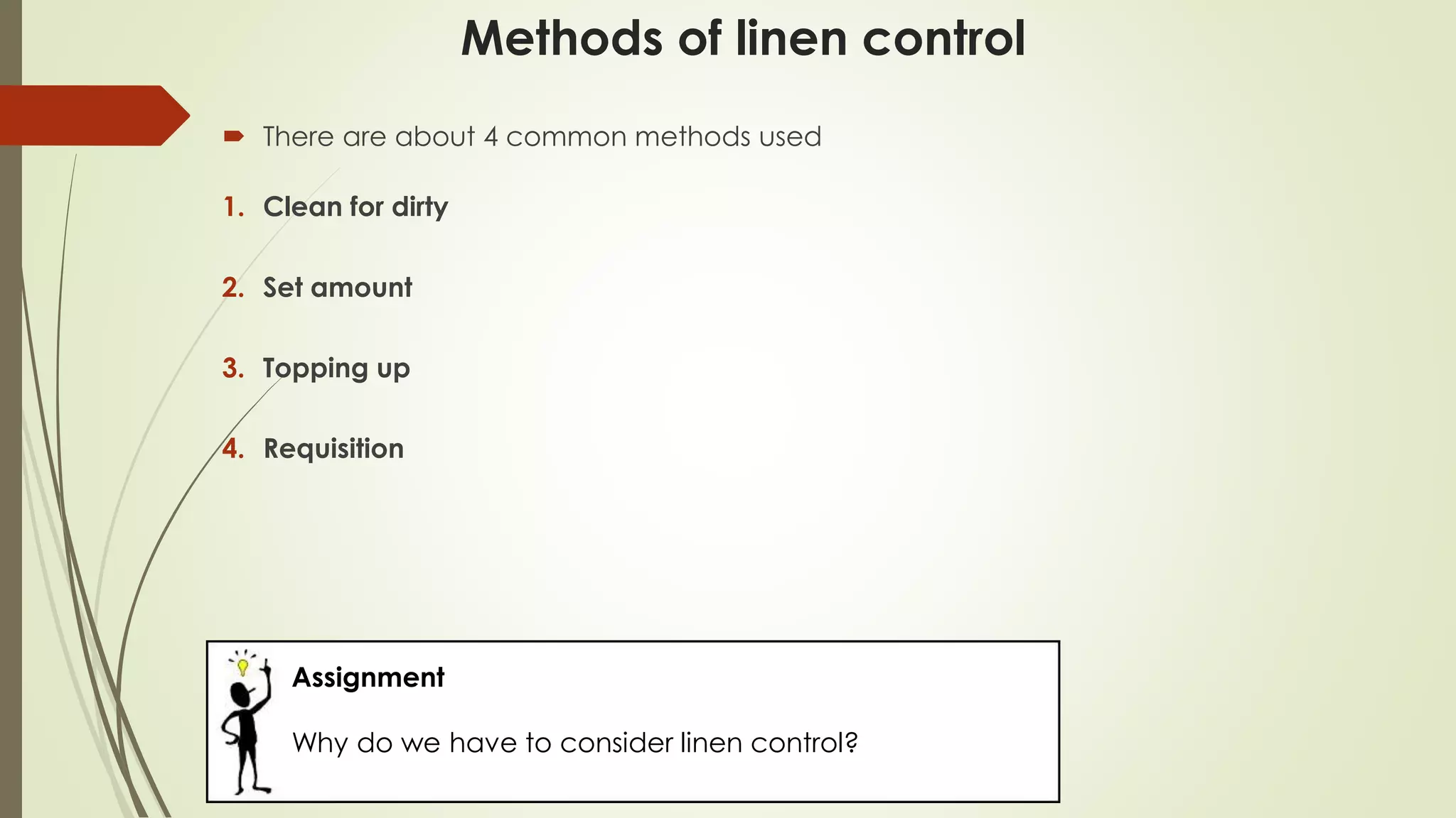 Linen room operations lec 1 | PPTX