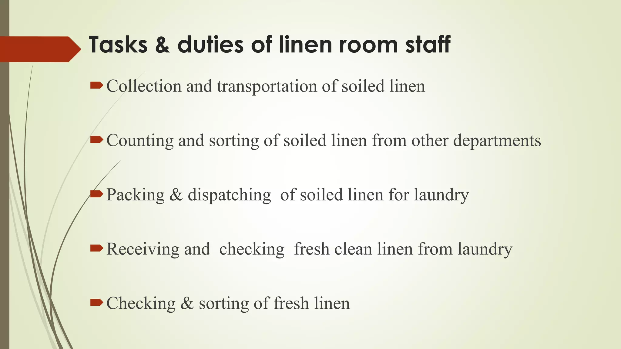 Linen room operations lec 1 | PPTX