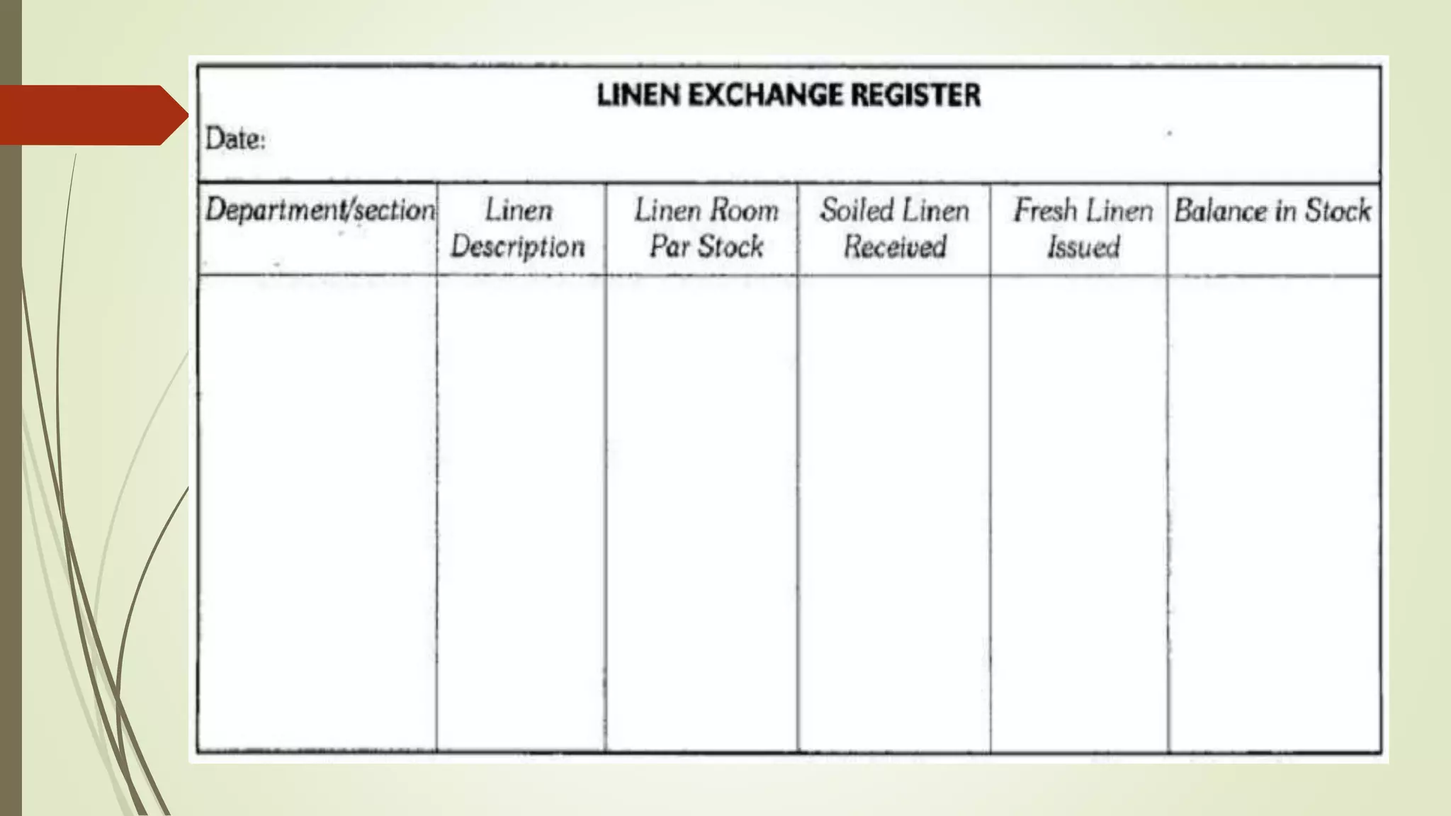 Linen room operations lec 1 | PPTX | Hotel Properties | Real Estate