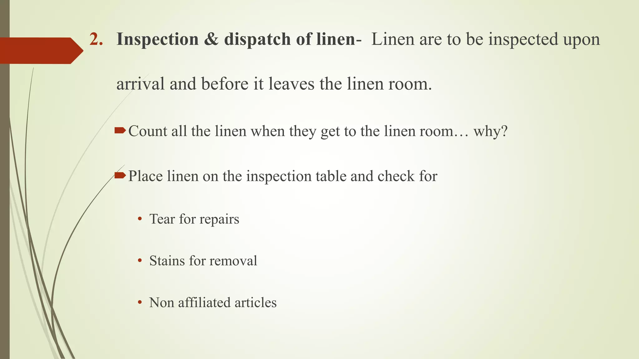 Linen room operations lec 1 | PPTX