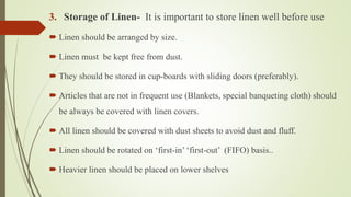 Linen room operations lec 1 | PPTX