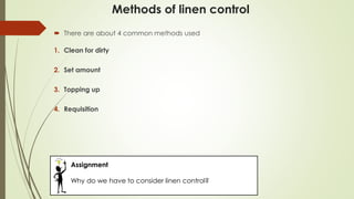 Linen room operations lec 1 | PPTX