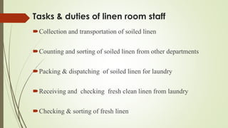 Linen room operations lec 1 | PPTX