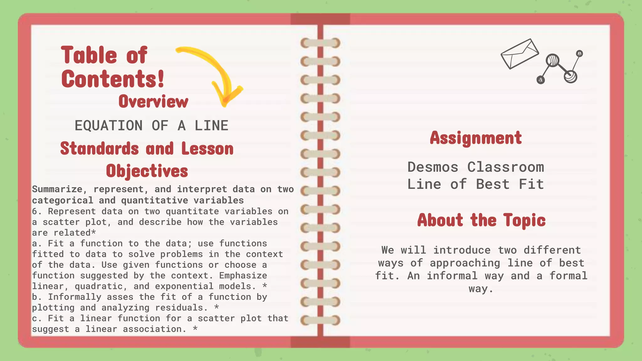 Line of best fit lesson | PPTX