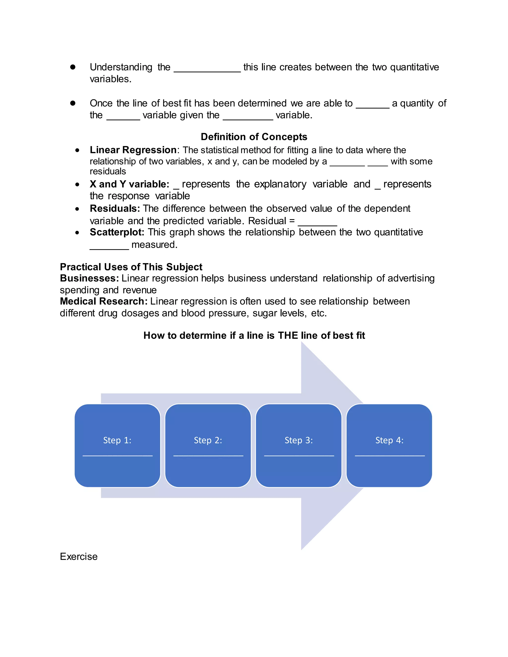 Line of best fit lesson guided notes | DOCX