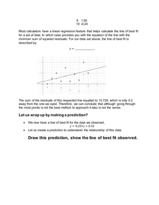 Line of best fit lesson guided notes | DOCX