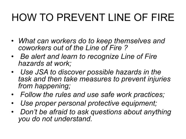Line Of Fire Presentation.ppt