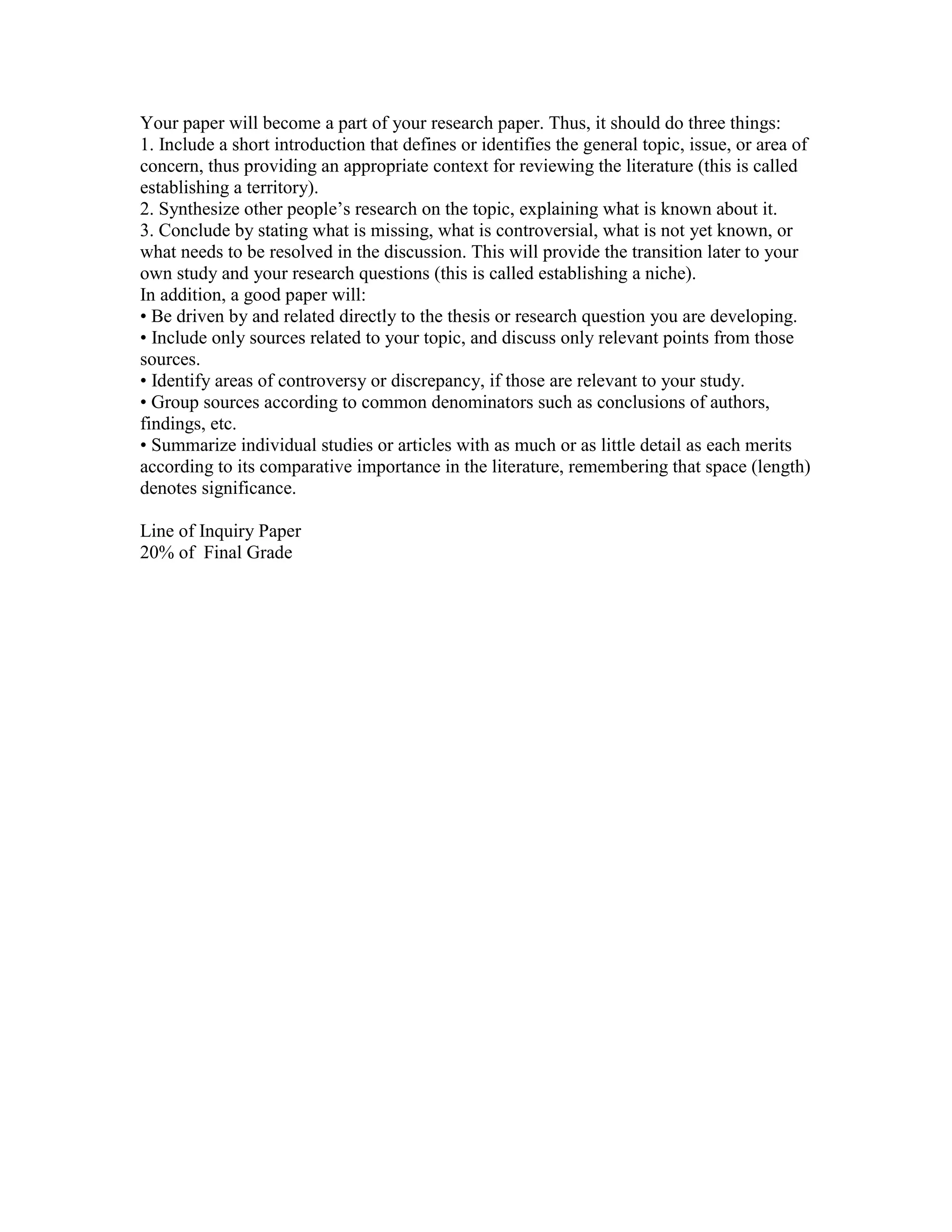 Line of inquiry paper | DOCX