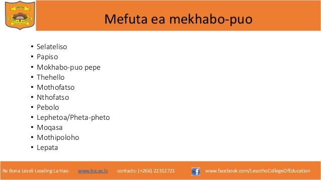 Mekhabo_puo ea Sesotho
