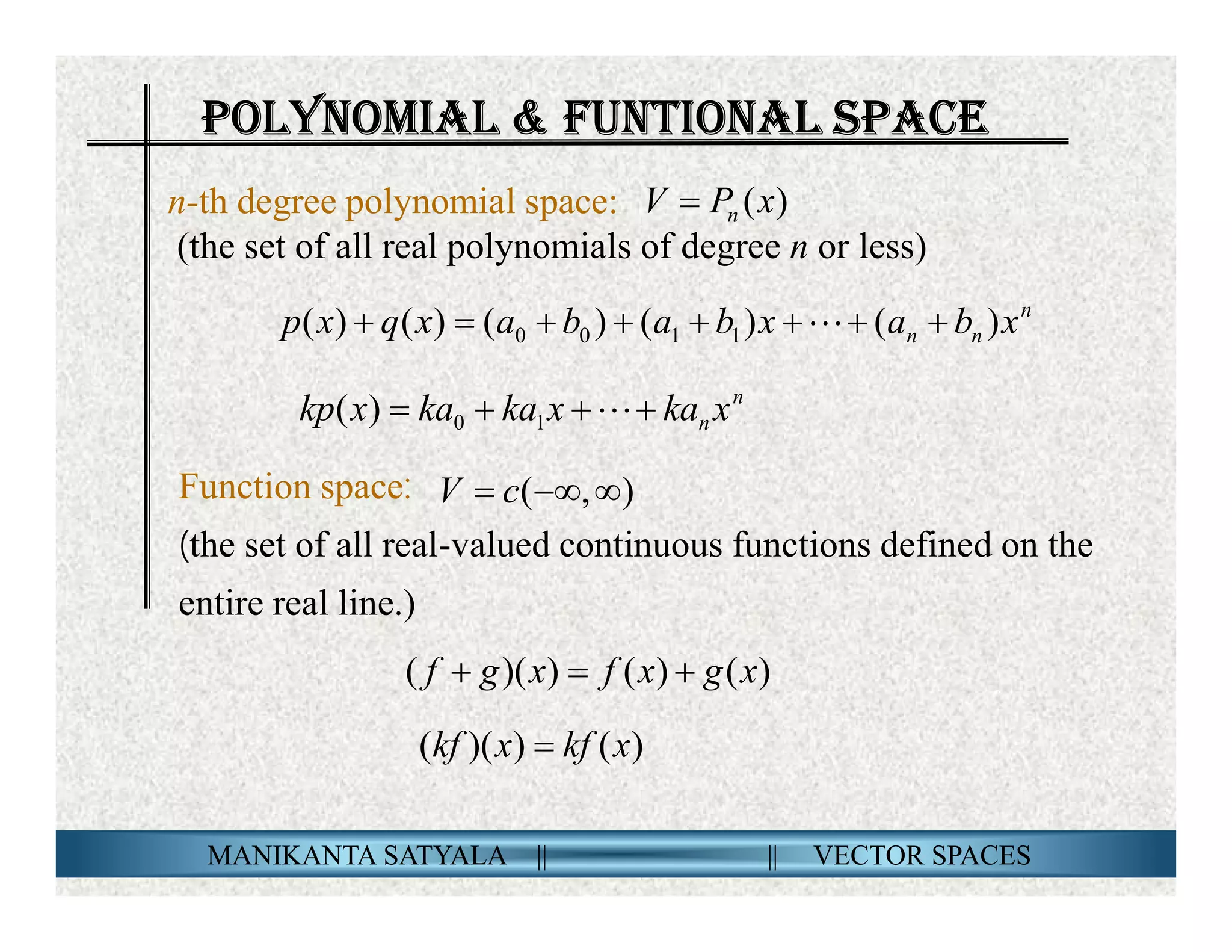 Liner Algebra Vector Space 1 Introduction To Vector Space And Subspace Pdf Programming