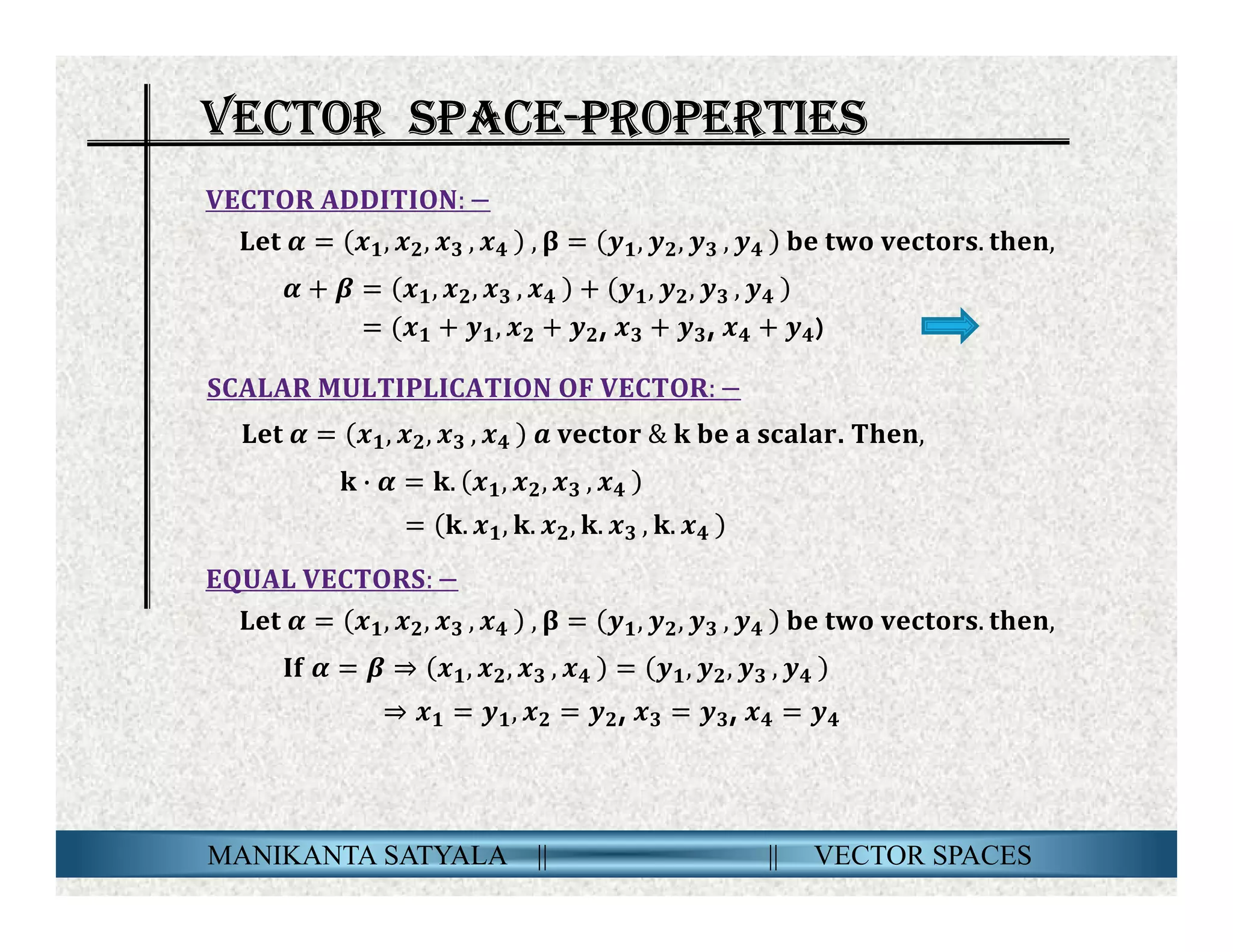 Liner Algebra Vector Space 1 Introduction To Vector Space And Subspace Pdf Programming