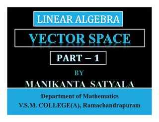 Liner algebra-vector space-1 introduction to vector space and subspace ...