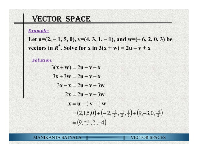 Liner algebra-vector space-1 introduction to vector space and subspace | PDF | Programming ...