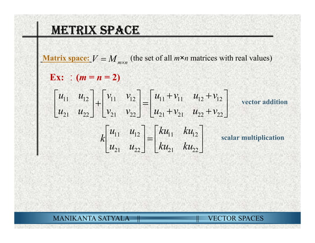 Liner Algebra Vector Space 1 Introduction To Vector Space And Subspace Pdf Programming