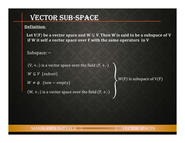 Liner algebra-vector space-1 introduction to vector space and subspace | PDF | Programming ...