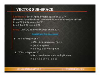 Liner algebra-vector space-1 introduction to vector space and subspace | PDF