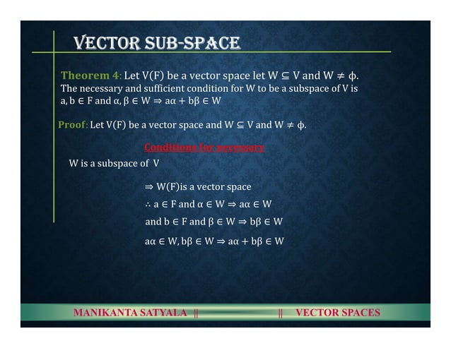 Liner algebra-vector space-1 introduction to vector space and subspace | PDF | Programming ...
