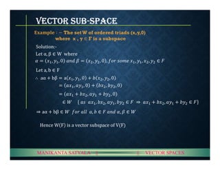 Liner algebra-vector space-1 introduction to vector space and subspace | PDF