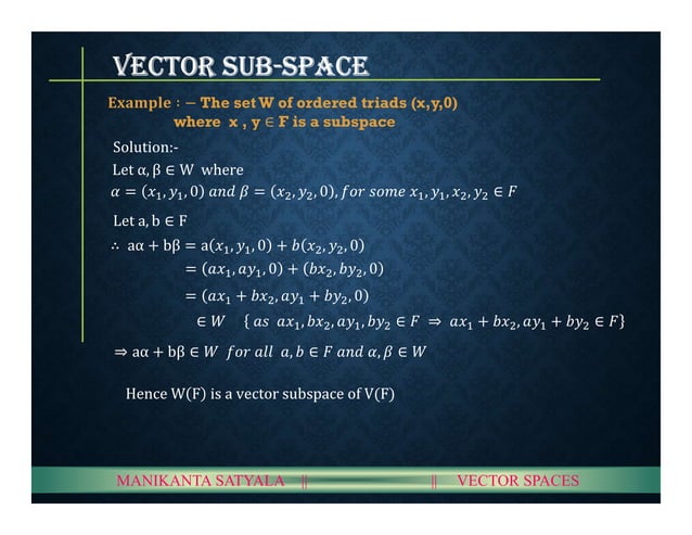 Liner algebra-vector space-1 introduction to vector space and subspace | PDF | Programming ...