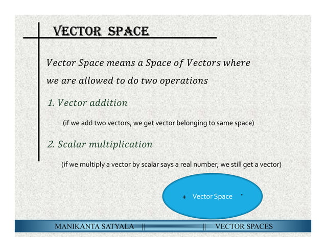 Liner algebra-vector space-1 introduction to vector space and subspace | PDF | Programming ...