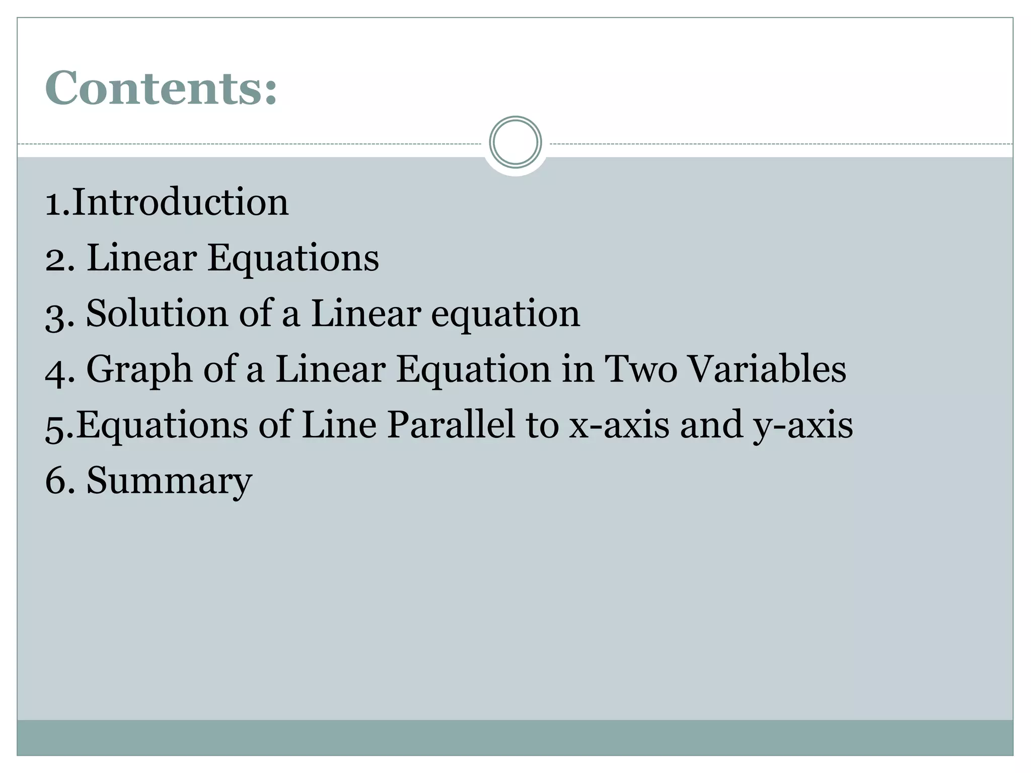 Liner equation two variables | PPTX