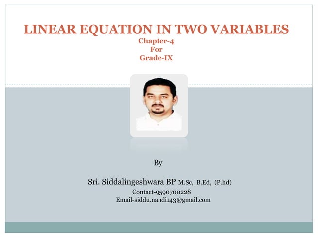 Liner equation two variables | PPTX