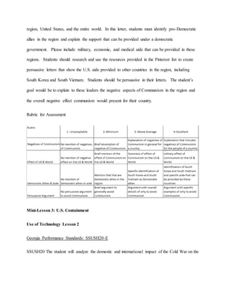 Information Fluency and Inquiry: Cold War Mini-Lesson | PDF