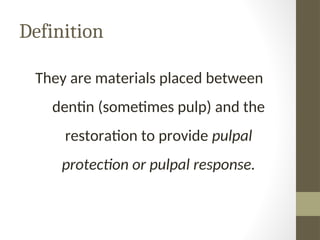 liners_and_bases.ppt liner and bases in dentistry | PPT