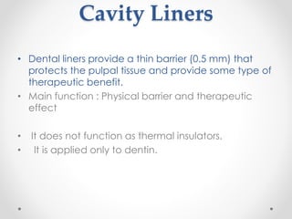 Liners and bases mah | PPTX