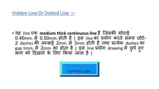 LINES IN ENGINEEING DRAWING (HINDI) | PPTX