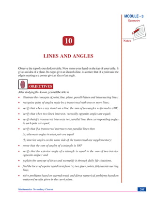Lines and angles /GEOMETRY | PDF