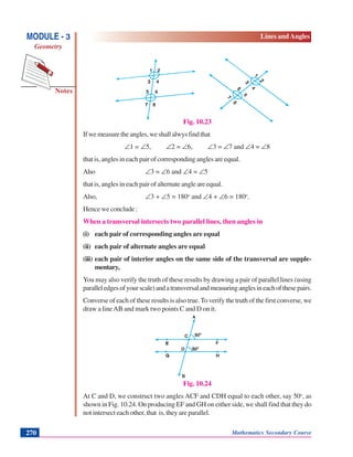 Lines and angles /GEOMETRY | PDF