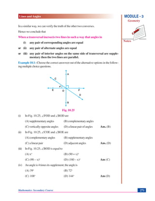 Lines and angles /GEOMETRY | PDF