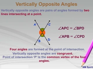 Vertically Opposite Angles Examples