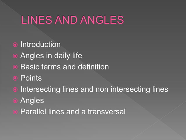 Lines and angles | PPT